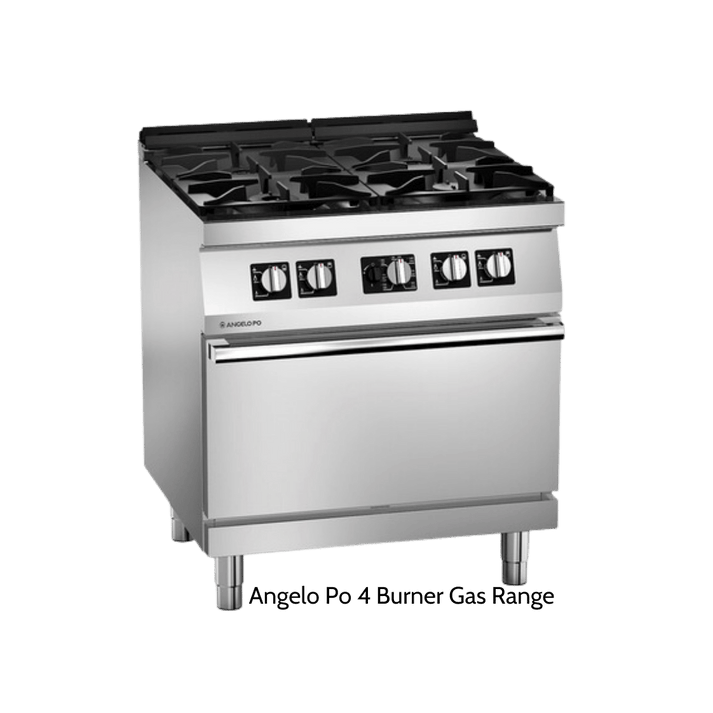 Angelo Po - 4 burner Gas range + Static oven – Catersave